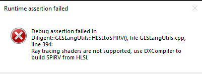 Raytracing tutorial shows white window when choosing vulkan. · Issue #136 · DiligentGraphics ...