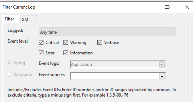 [BUG] If level is omitted, the tool does not display all events in the named channel, spanning ...