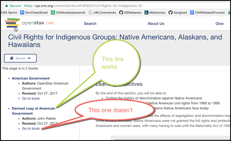 books page is in: "Go to book" link doesn't work · Issue #1614 · openstax/webview · GitHub