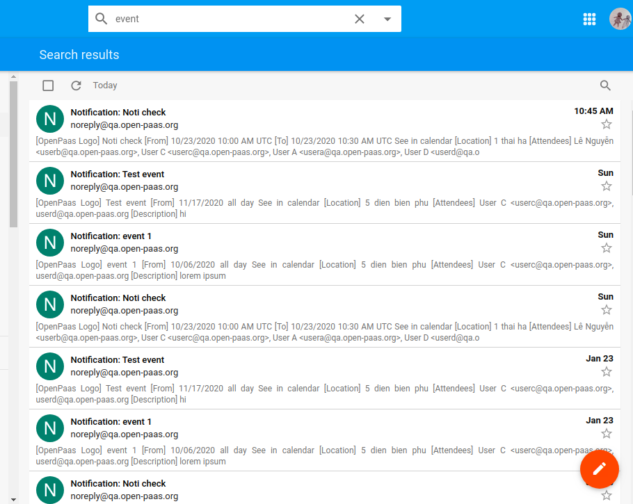 On search result display the folder containing the email and highlight the matching sentence ...