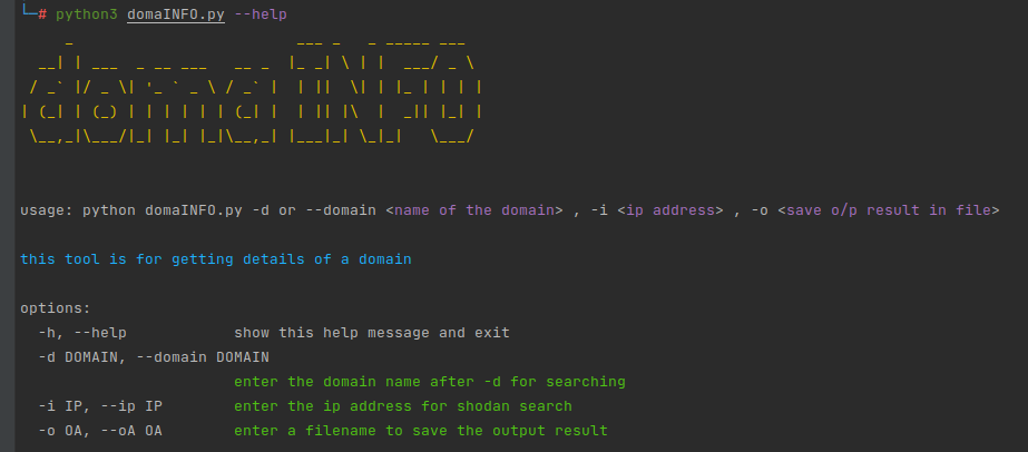 GitHub - shybu9/domaINFO: THIS TOOL IS USED TO GATHER INFO OF A DOMAIN AND IP ADDRESS