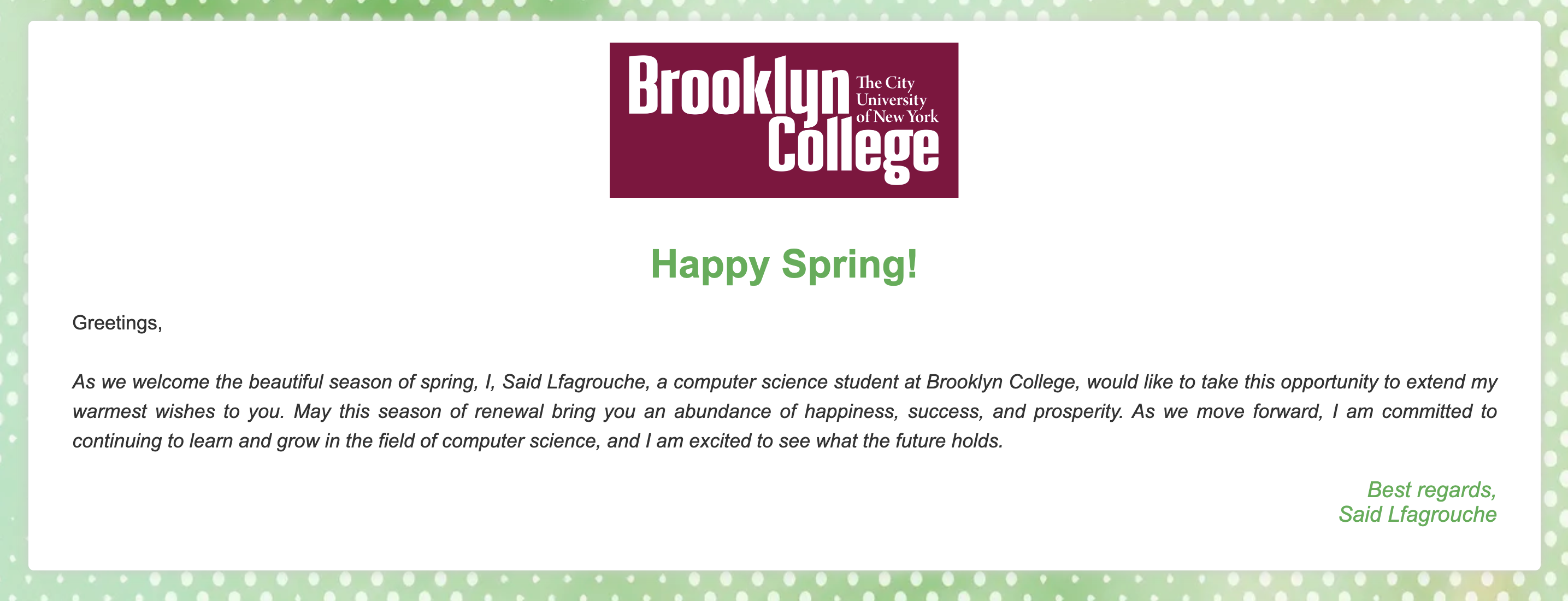 GitHub - slfagrouche/Spring-Greeting-From-Said-Lfagrouche: This project ...