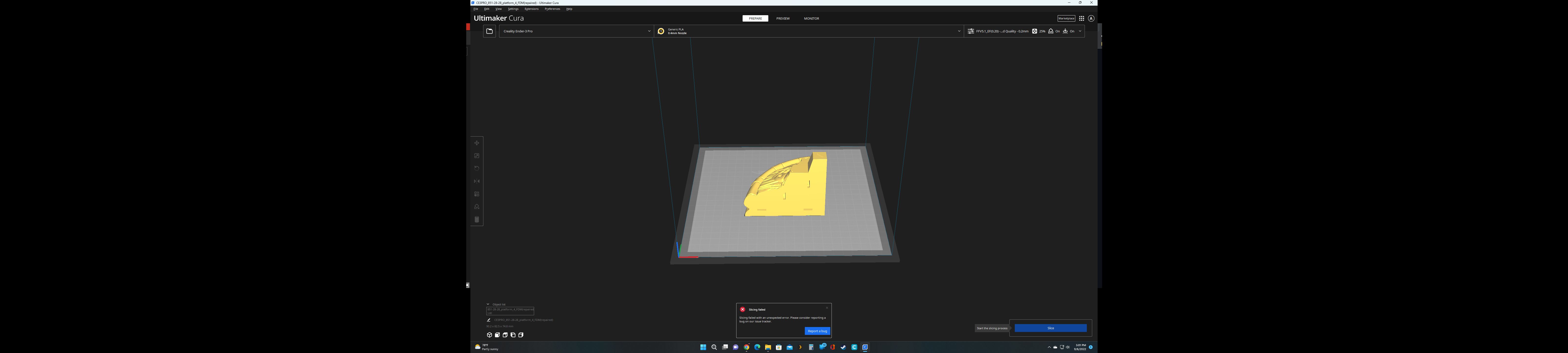 Slicing Failed · Issue 13231 · Ultimakercura · Github