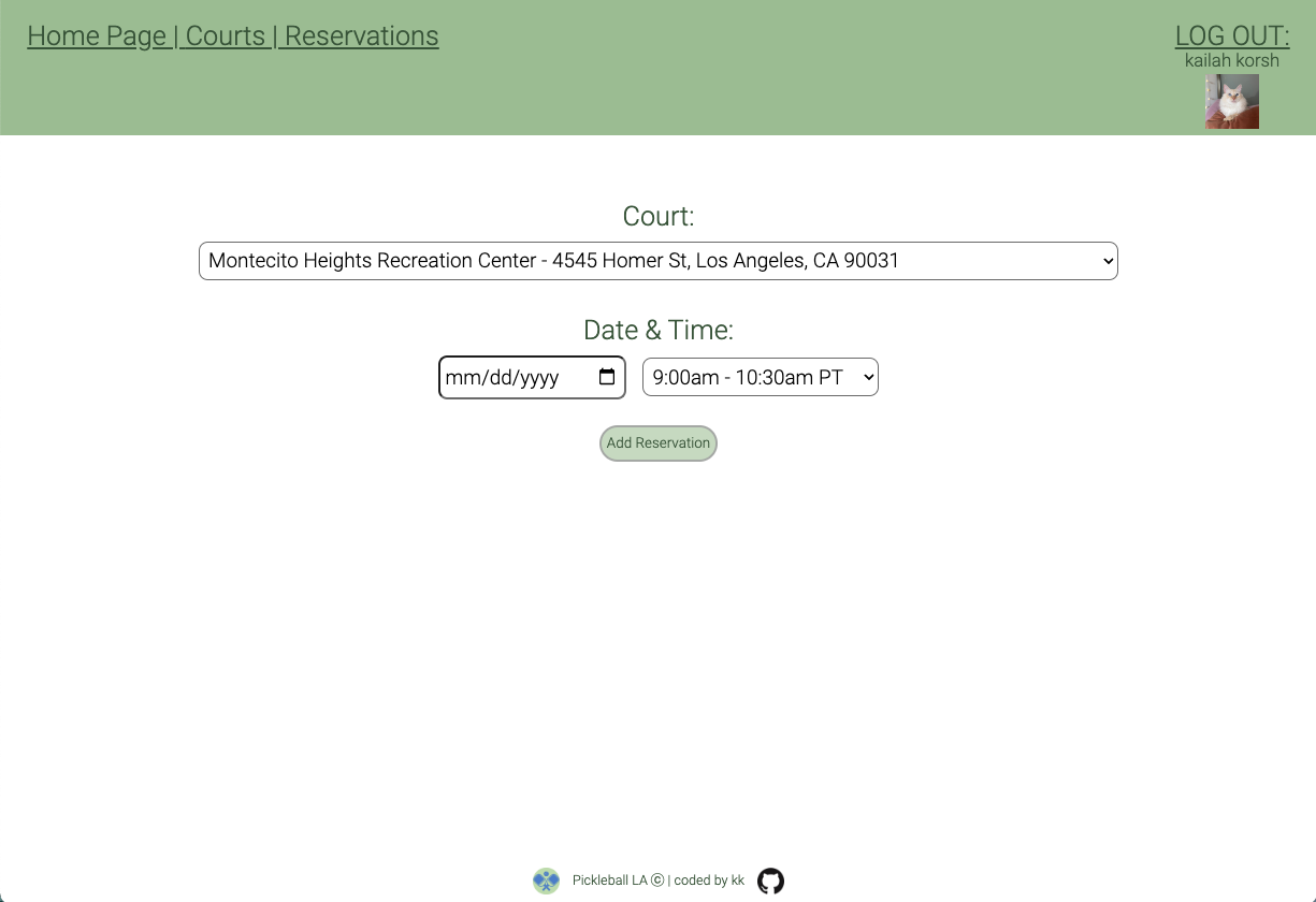 GitHub - kailahk/pickleball_LA: Useful website for viewing, reviewing, and reserving pickleball ...