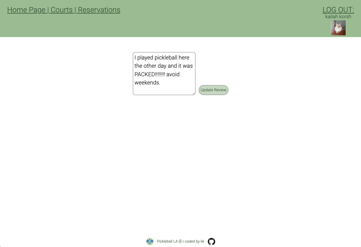 GitHub - kailahk/pickleball_LA: Useful website for viewing, reviewing, and reserving pickleball ...