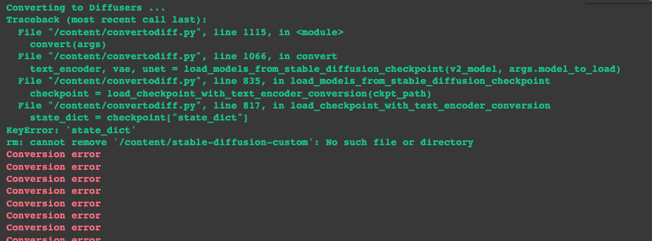 Im Getting This Error When Trying To Load A Model In Dreambooth · Issue 1028 · Thelastbenfast