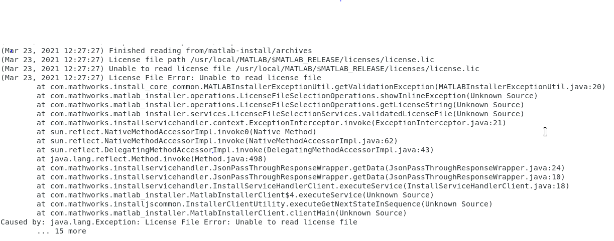 License File Error Unable To Read License File · Issue 32 · Mathworks Ref Archmatlab 