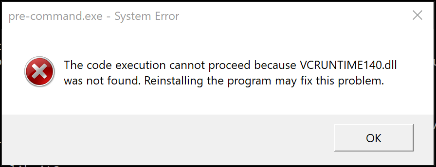 The GVFS pre-command hook depends on MSVCRT140.dll · Issue #108 · microsoft/VFSForGit · GitHub