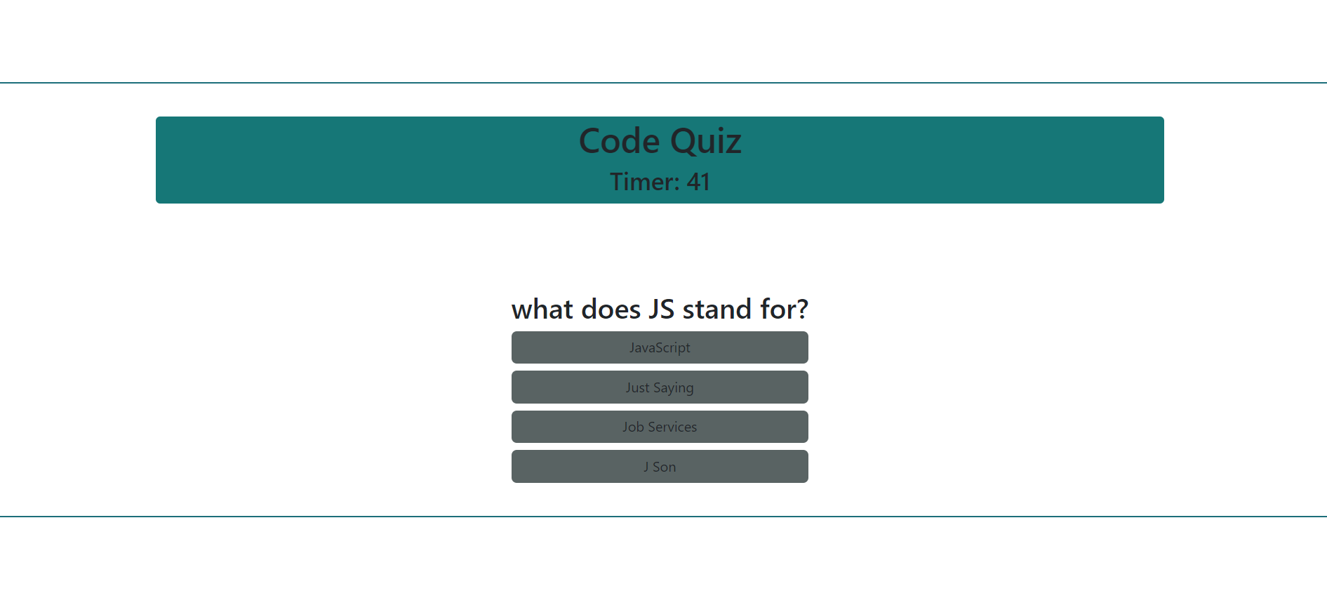 GitHub - Pradogeovana07/CodeQuiz: timed quiz on JavaScript fundamentals