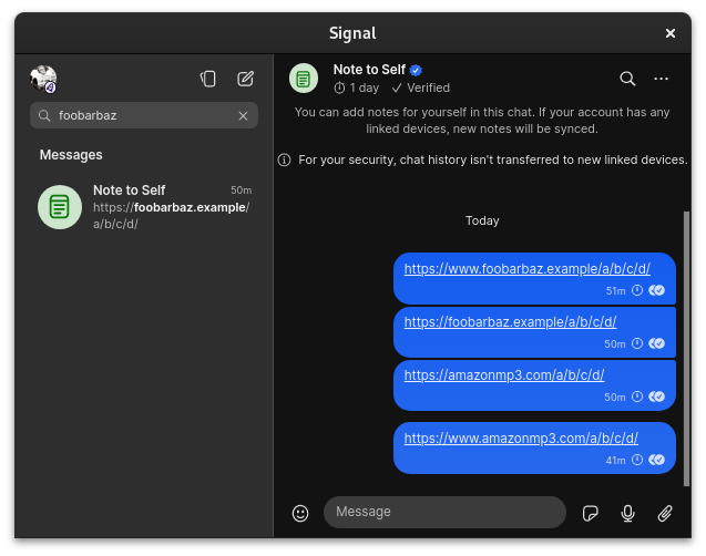 Incomplete search results for text in URLs · Issue #6460 · signalapp/Signal-Desktop · GitHub