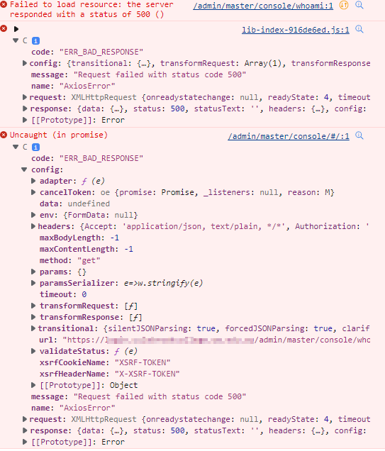 Cant Access Admin Page Failed To Load Resource The Server Responded