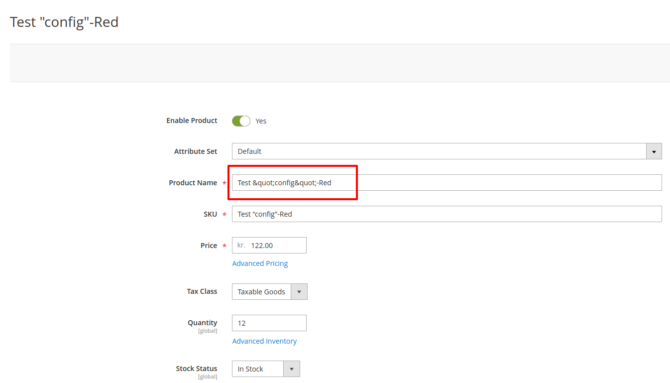 Special characters in configurable associate product name are being Converted to HTML Entities ...