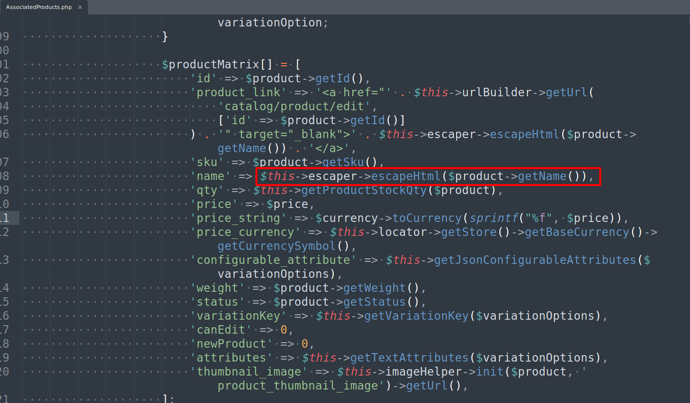 Special characters in configurable associate product name are being Converted to HTML Entities ...