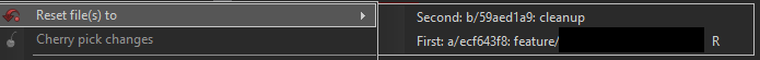 "Reset file to" shall offer to reset the file to a state of one of the selected commits · Issue ...