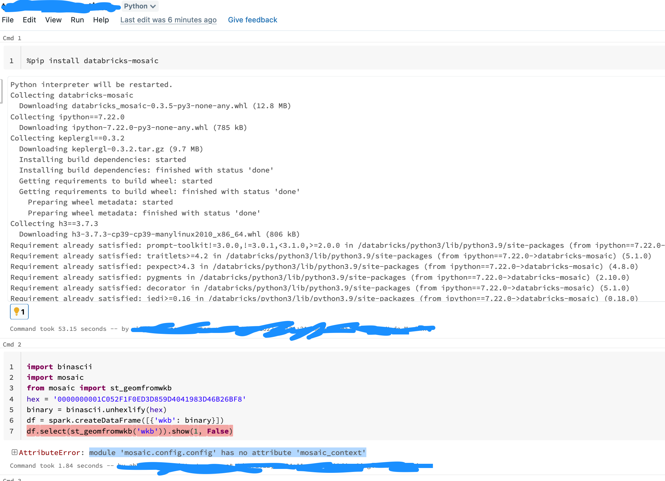 module 'mosaic.config.config' has no attribute 'mosaic_context' · Issue #275 · databrickslabs ...