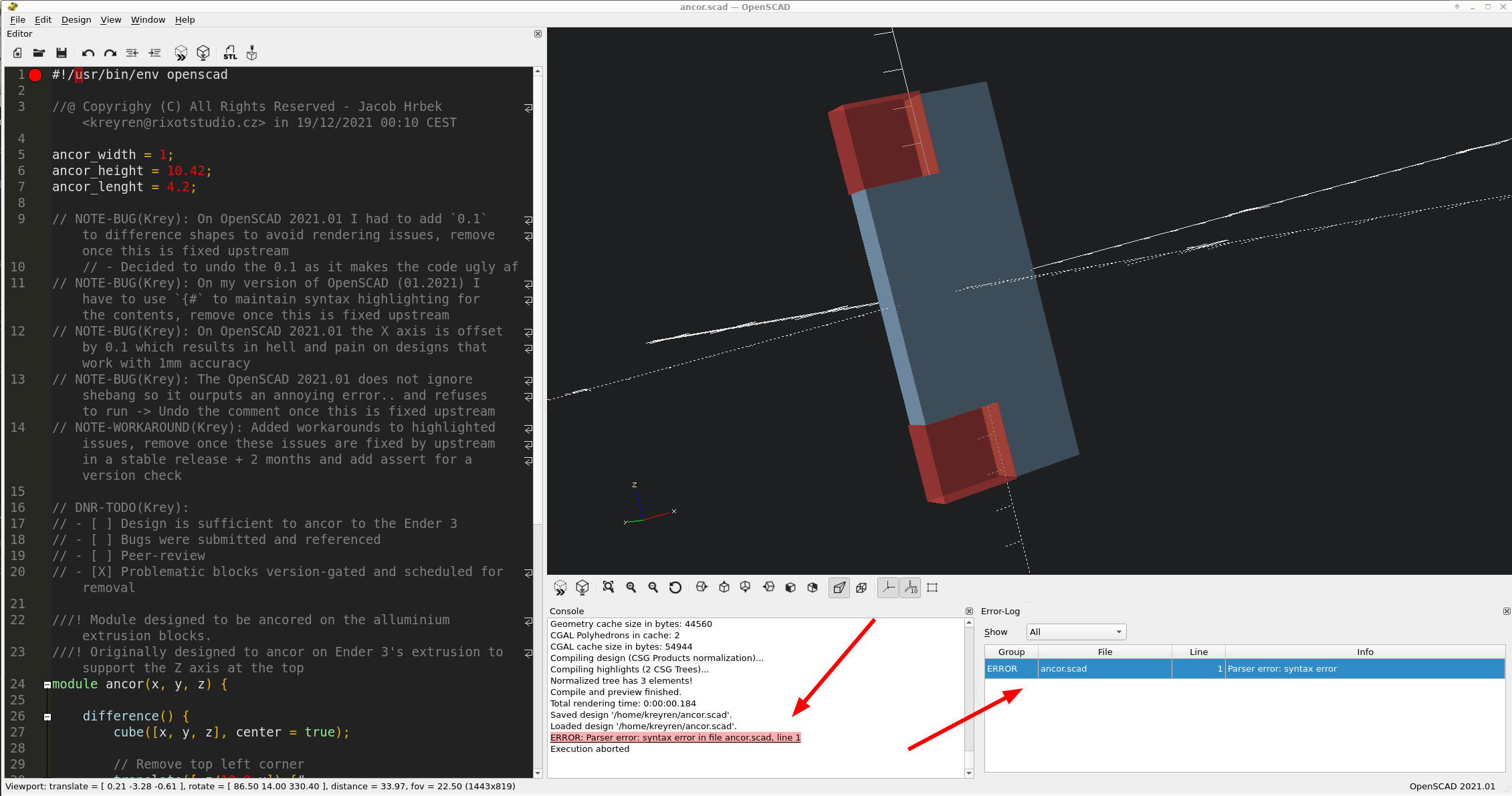 Shebang causes an unexpected syntax error · Issue #4015 · openscad/openscad · GitHub