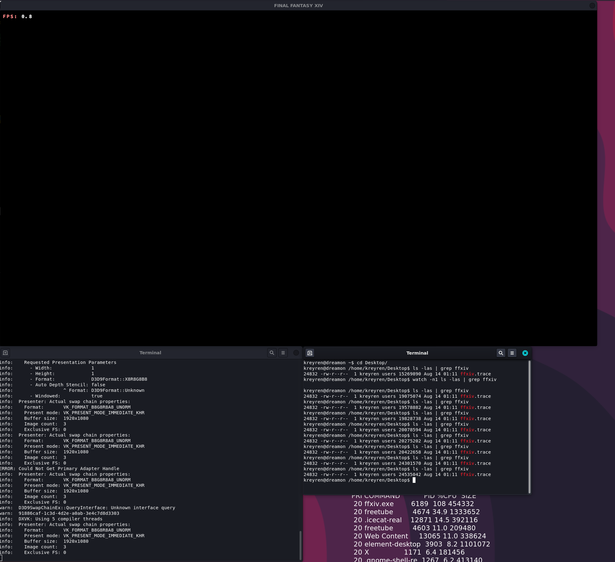 Final Fantasy Online XIV (FFXIV) - DxvkMemoryAllocator: Mapping memory failed with VK_ERROR ...