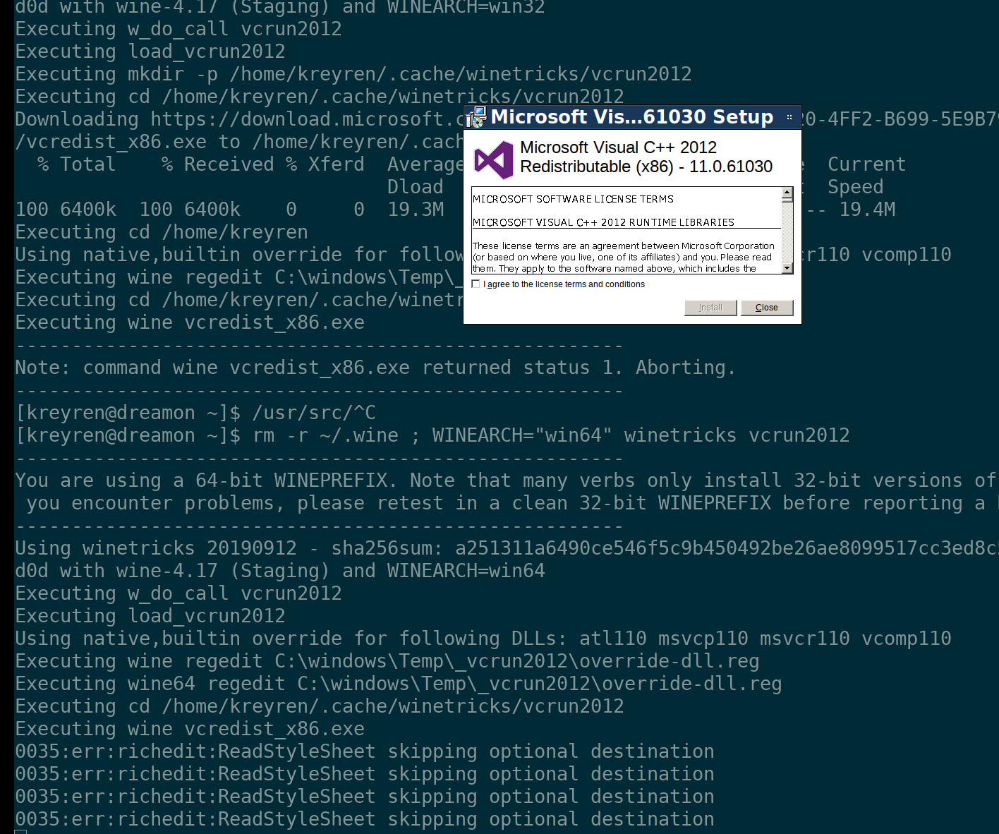Vcrun2012 return code 1 · Issue #1280 · Winetricks/winetricks · GitHub