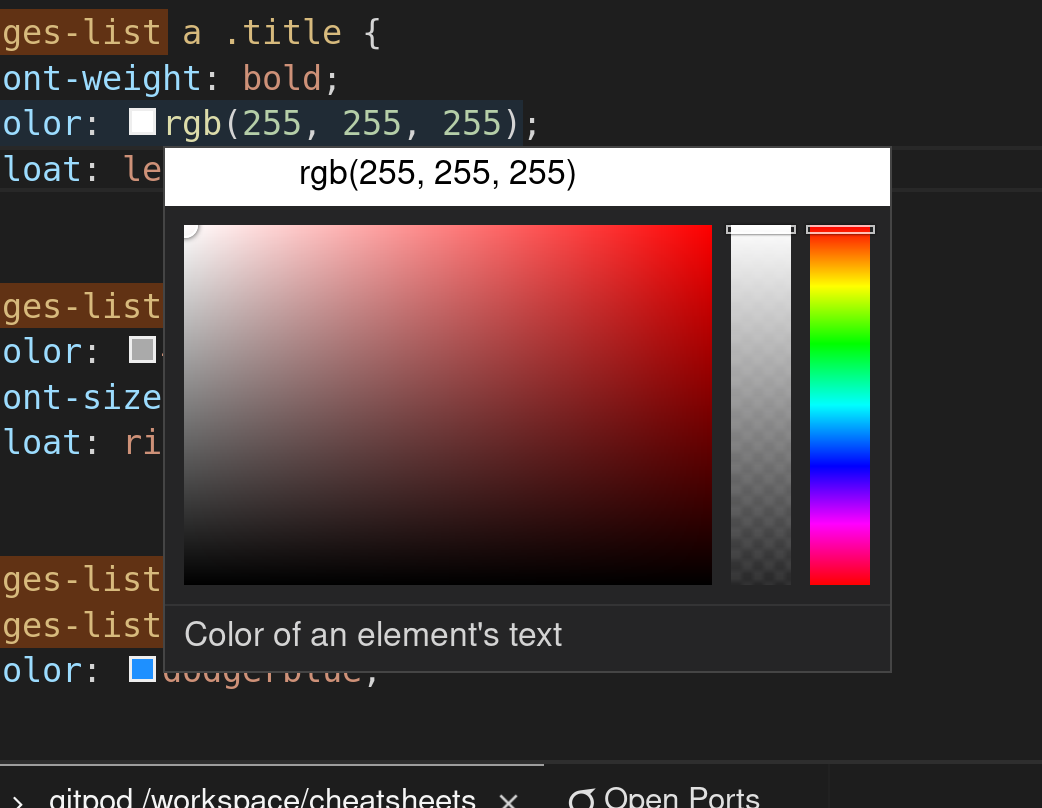 Is there a color-picker? · Issue #991 · gitpod-io/gitpod · GitHub