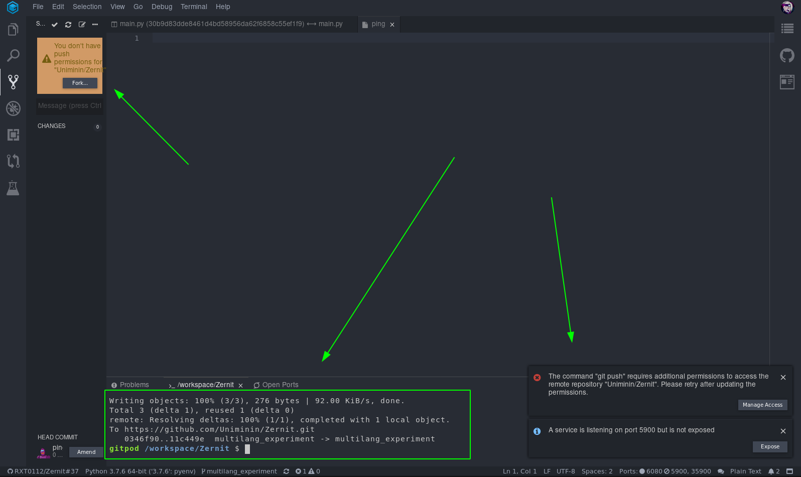 Gitpod Panics If New Commit From A Maintainer In Contributors Branch