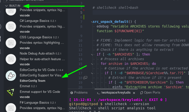 Unable To Find The Installed Editorconfig Extension · Issue 1351 · Gitpod Iogitpod · Github