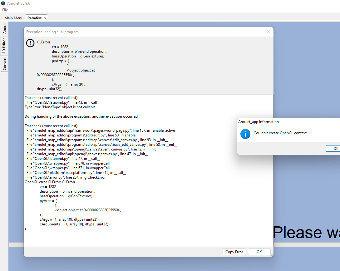 Cant open any worlds in amulet anymore · Issue #780 · Amulet-Team/Amulet-Map-Editor · GitHub