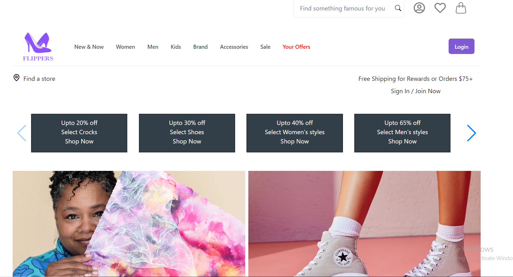 GitHub - 1995Neha18/Famous-Footwear-Clone: Flippers is an E-commerce website for shoes and footwear.