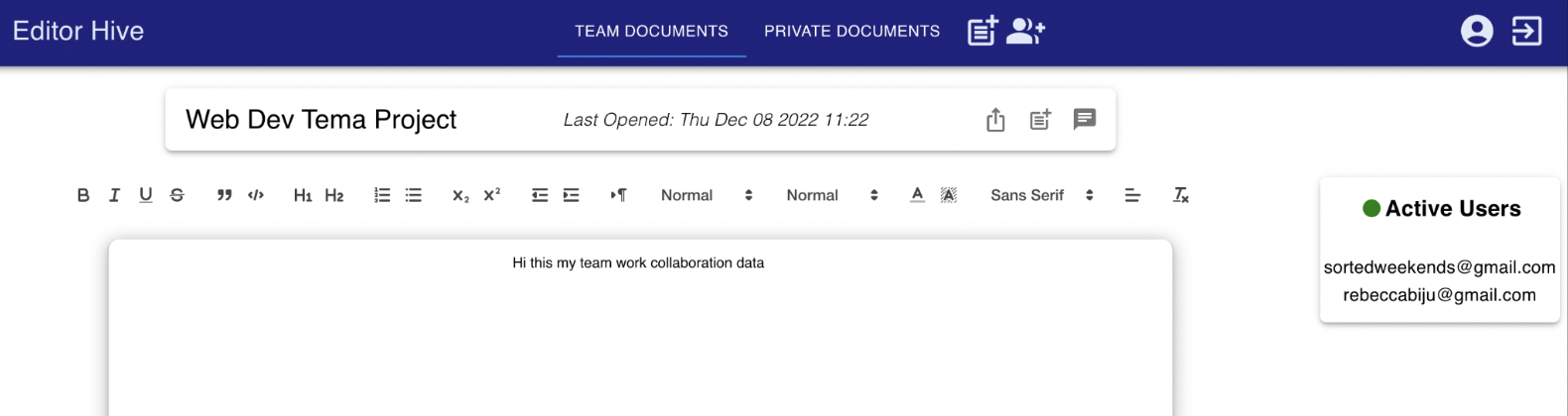 GitHub - JashMehta18/EditorHive: Innovative full-stack development of a real-time document ...