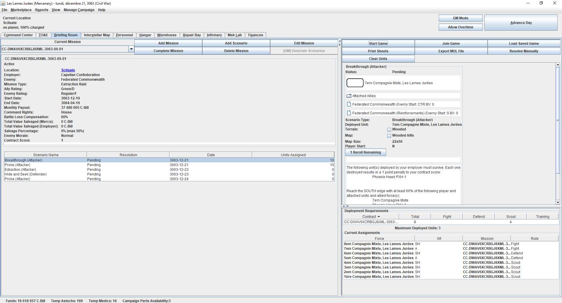 No oppnant force in scenario · Issue #3451 · MegaMek/mekhq · GitHub