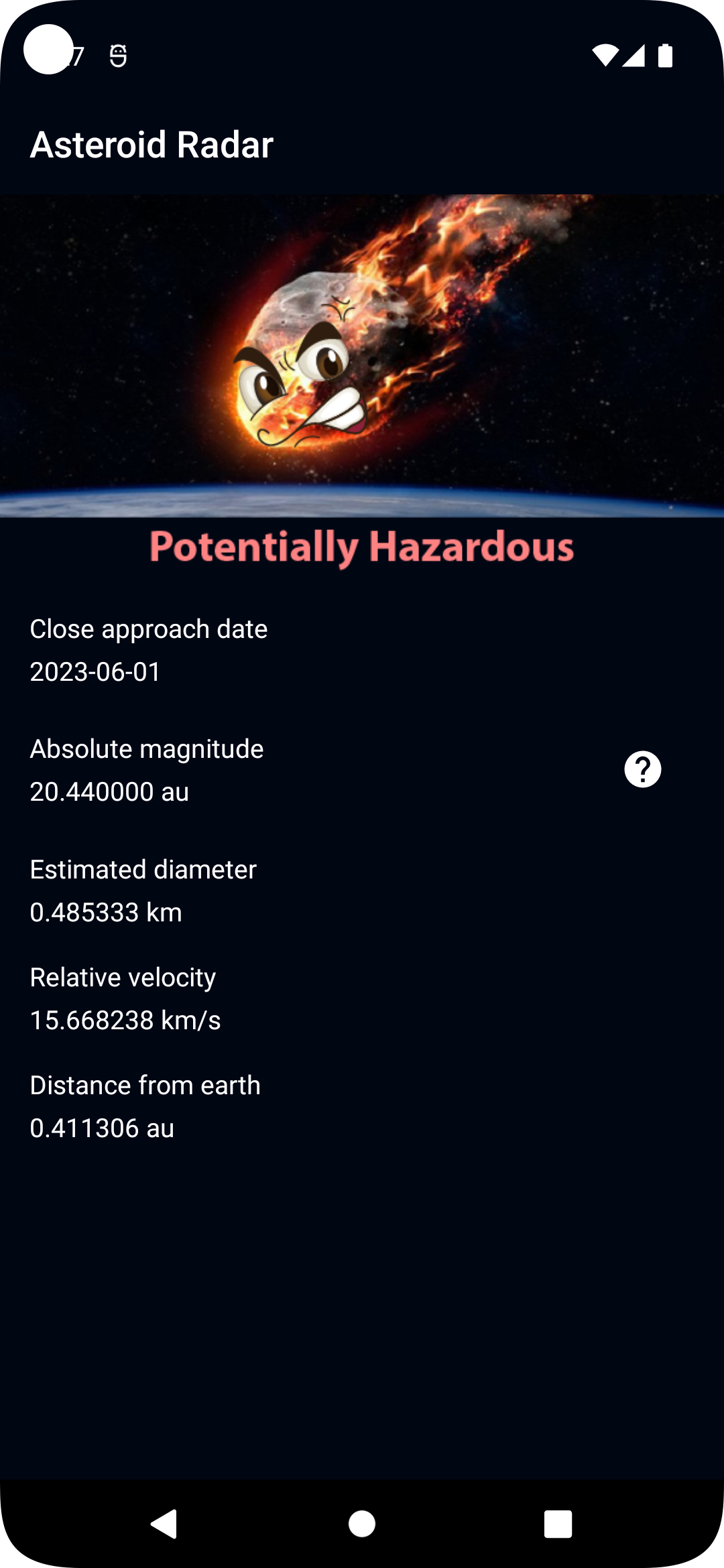 GitHub - Sakthidaran3112/Asteroid_Radar_App