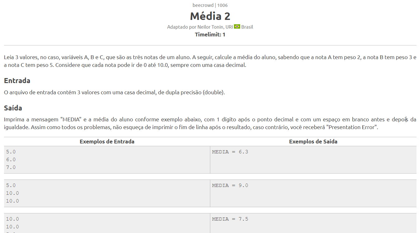 GitHub - Dante-Gabriel-Tokomoto-Takatu/Repositorio-de-estudos-exercicios-resolvidos-do-Beecrowd ...