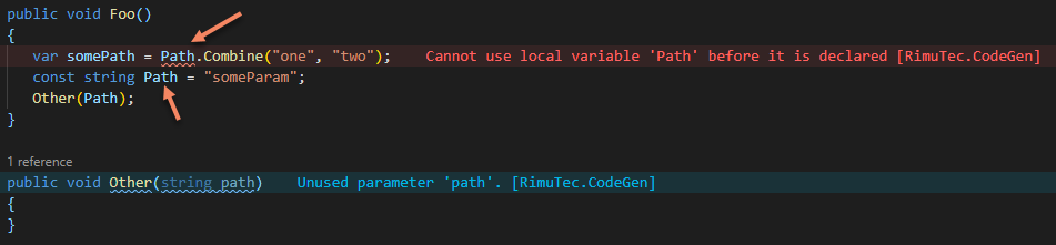 "Introduce local constant" results in compile error when paramater name ...