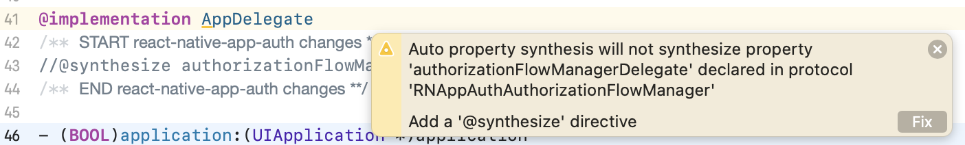 Auto property synthesis warning on build in XCode · Issue #662 · FormidableLabs/react-native-app ...