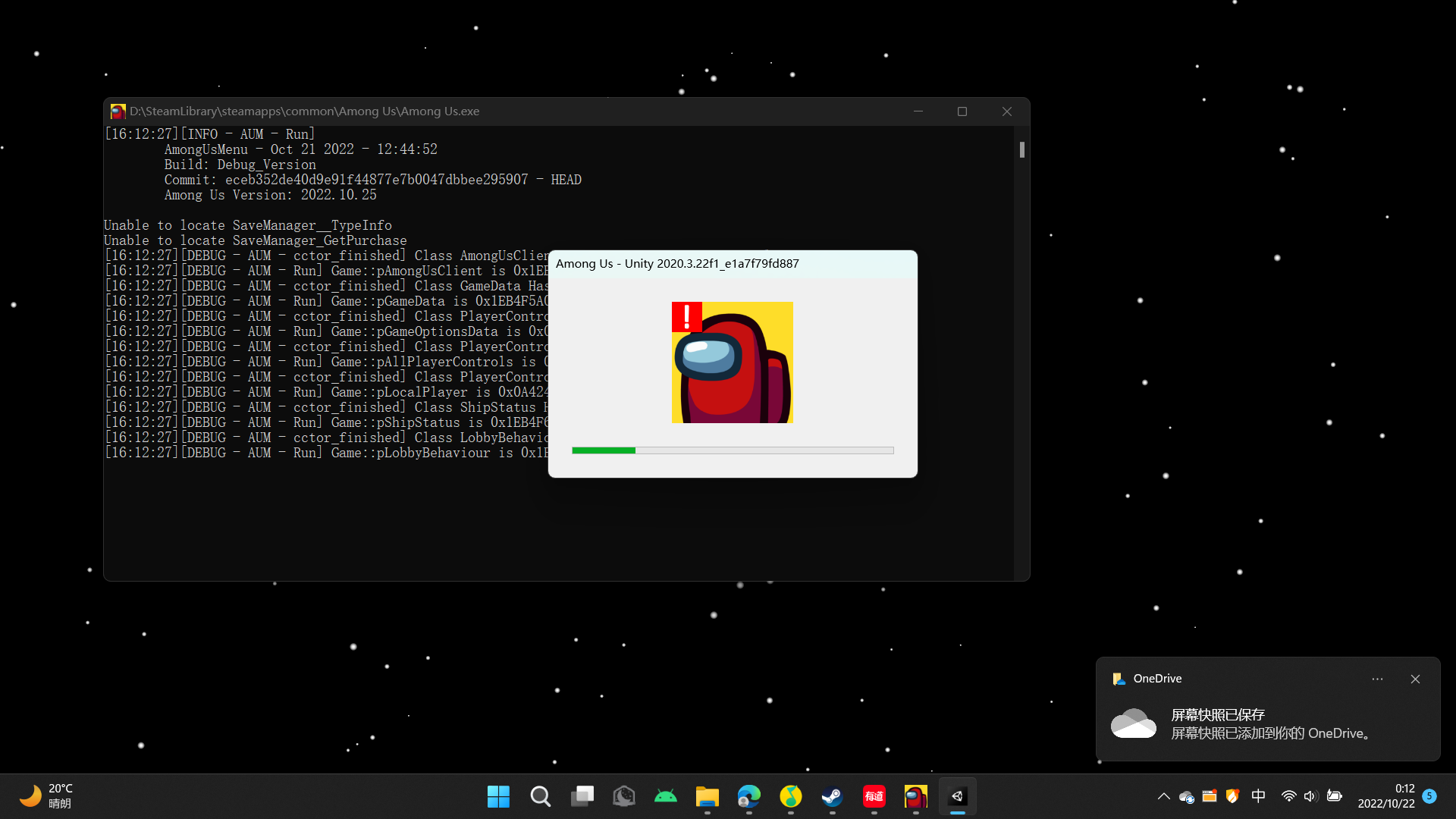 1.1.29 Still cannot be started · Issue #440 · BitCrackers/AmongUsMenu ...