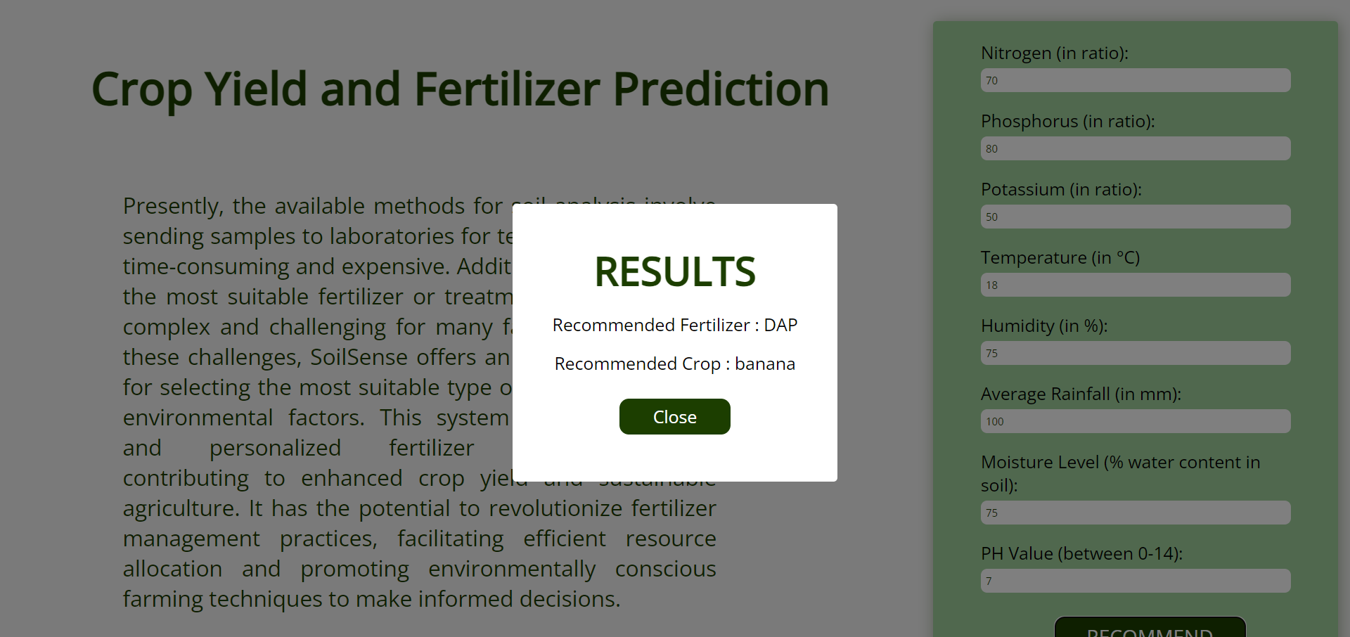 Github Sourik07 Crop And Fertilizer Recommendation System This Project Involves Developing An