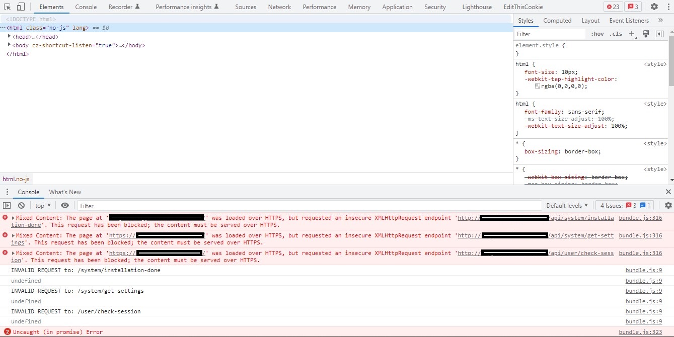 Installation bug / blank page / cors policy · Issue #1239 · opensupports/opensupports · GitHub