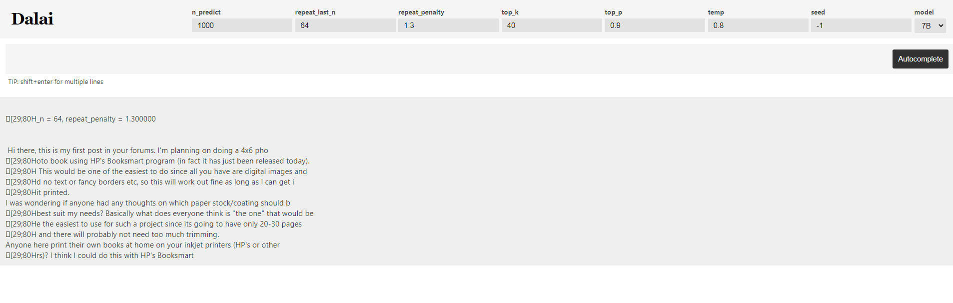 Gibberish output andquestion on how to increase used threads · Issue #86 · cocktailpeanut/dalai ...