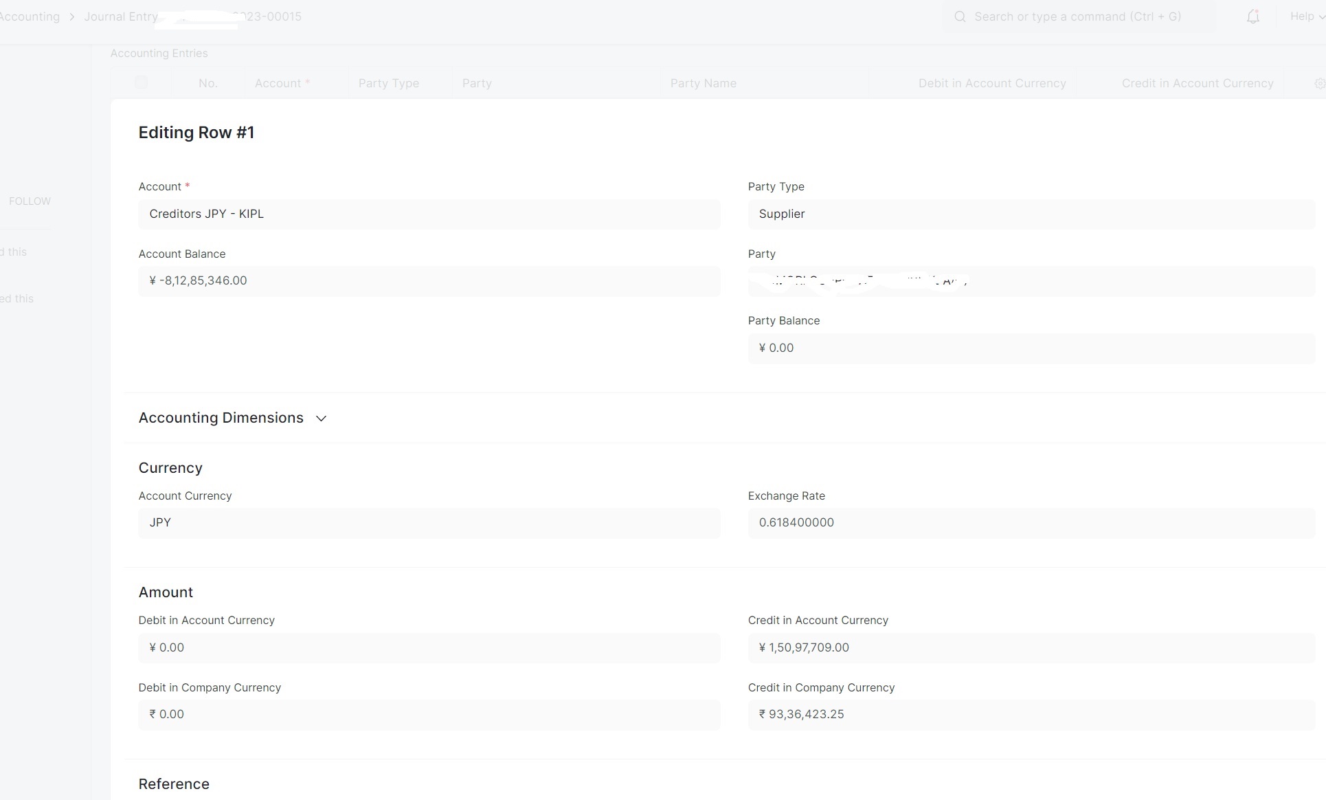 exchange gain/loss amount wrong when payment is made to creditor against opening entry created ...
