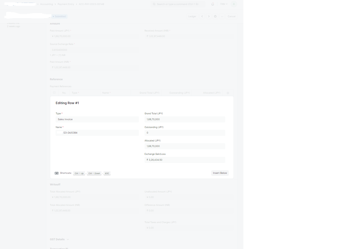 Foreign Exchange transaction - payment adjustment/offset issue · Issue #35470 · frappe/erpnext ...