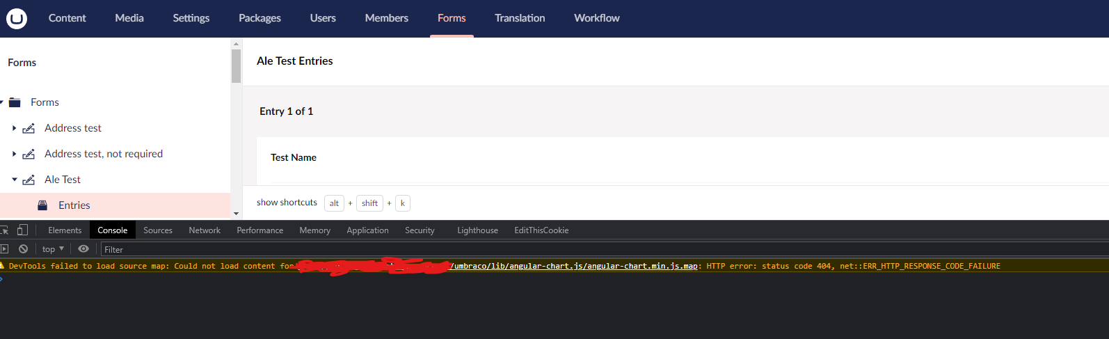 Upgrade from 8.10.3 to 8.11.0 breaks entry dashboard - Form entry ...