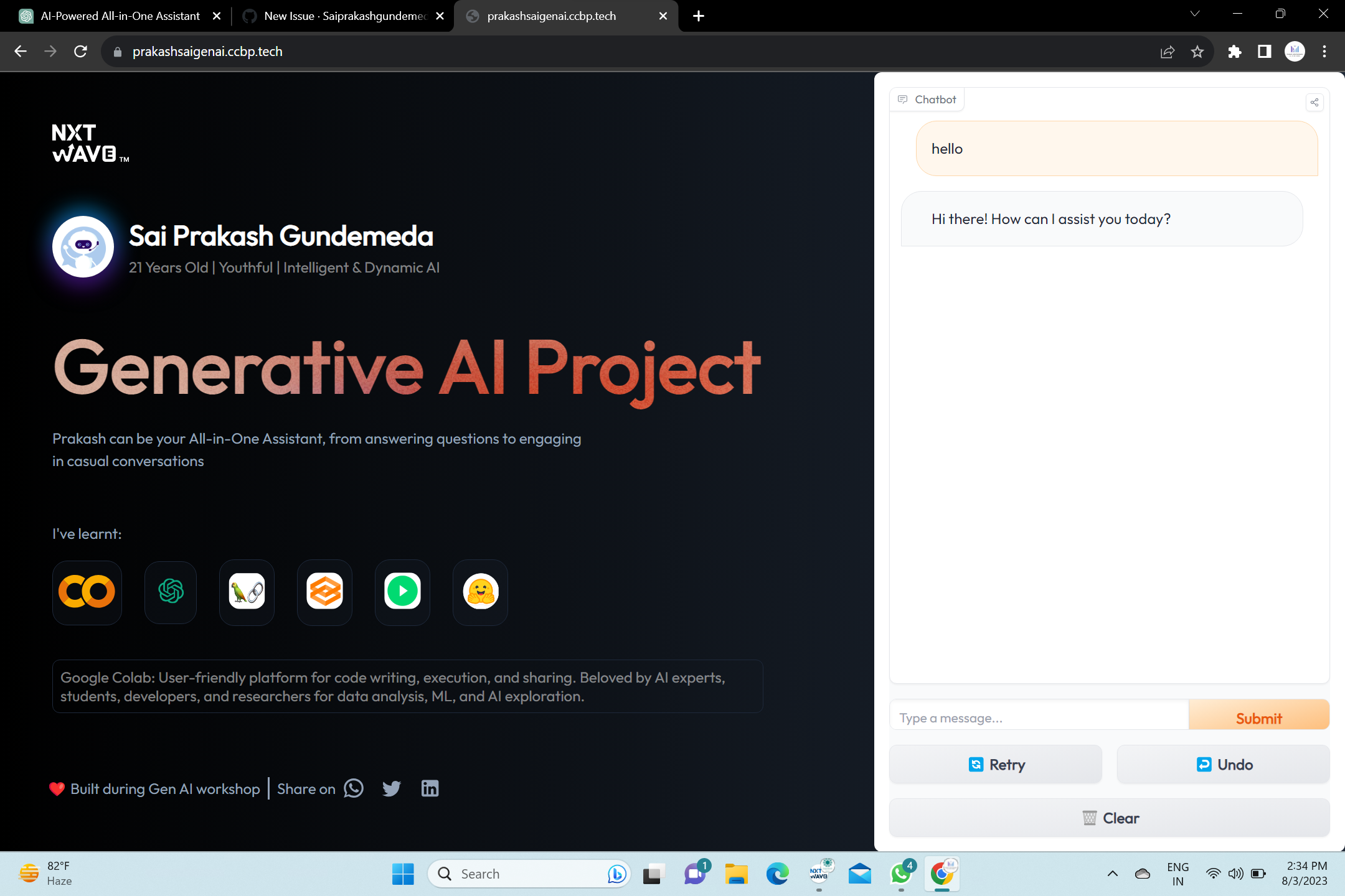 GitHub - Saiprakashgundemeda/myGenAITextProject: Unleash the power of ...