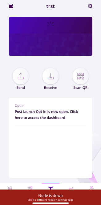 Getting Node is down when the app is installed and run first time ...