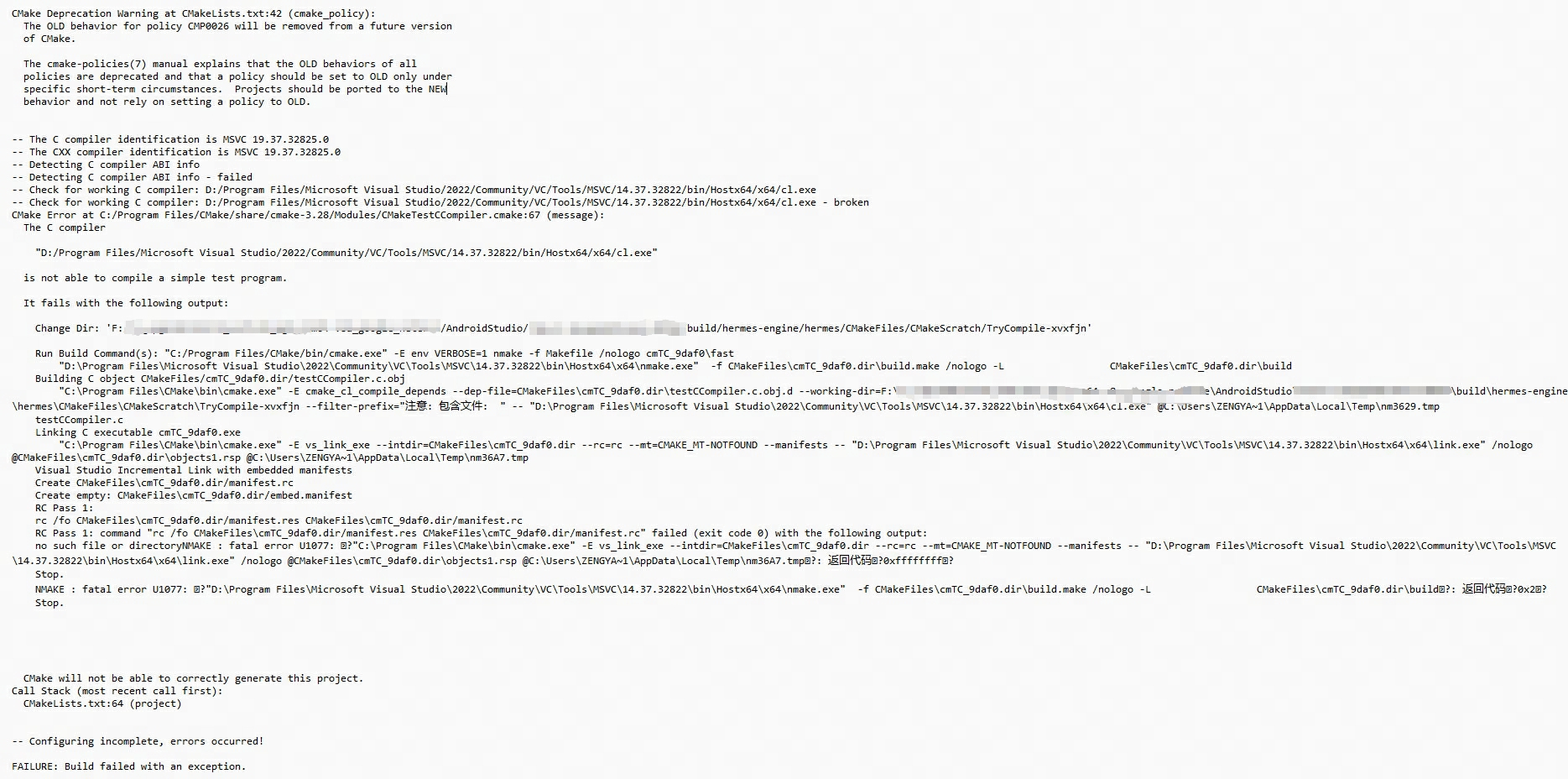 Cannot Build From Source On Android On Windows Cmake Reporting Broken Compiler · Issue