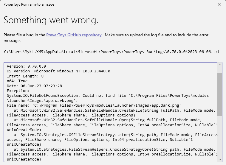 Something went wrong. · Issue #26686 · microsoft/PowerToys · GitHub
