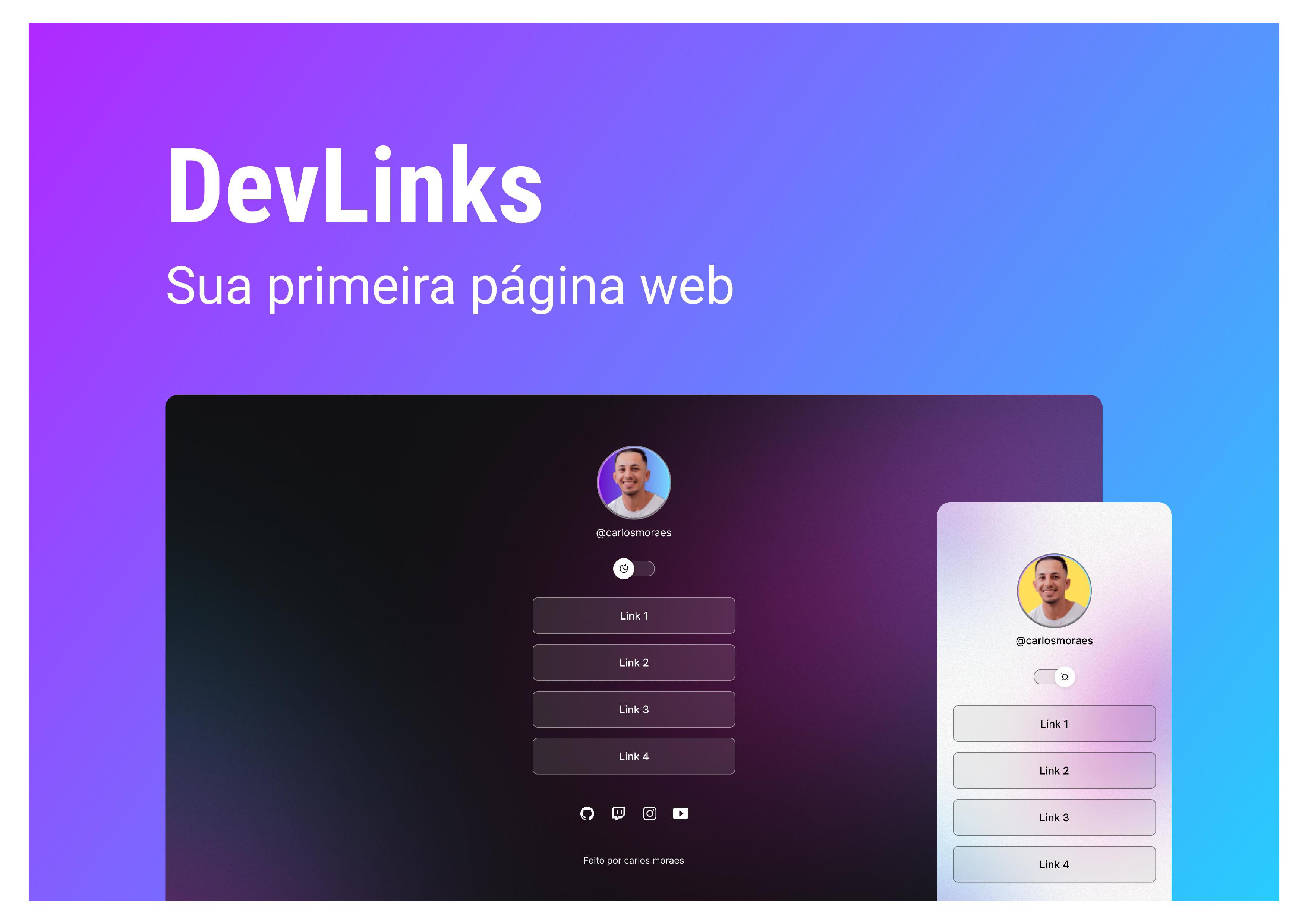 GitHub - Carlos-Moraes2/Devlinks: O DevLinks é um agregador de links para usar como cartão de ...