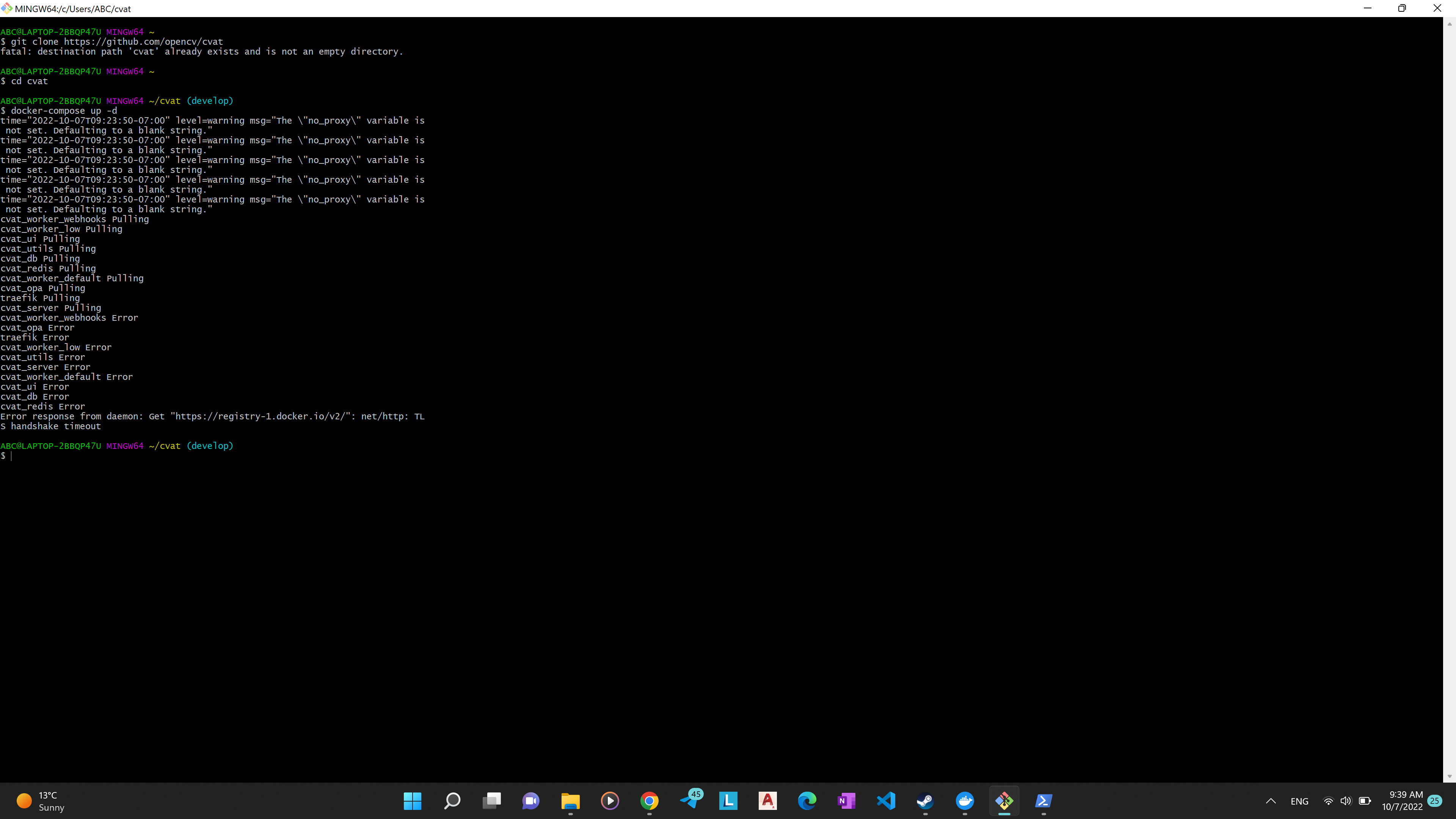 cvat istallation eroor · Issue #5055 · cvat-ai/cvat · GitHub