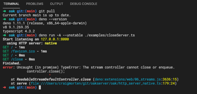 Native server hangs program after close if received at least one request · Issue #314 ...
