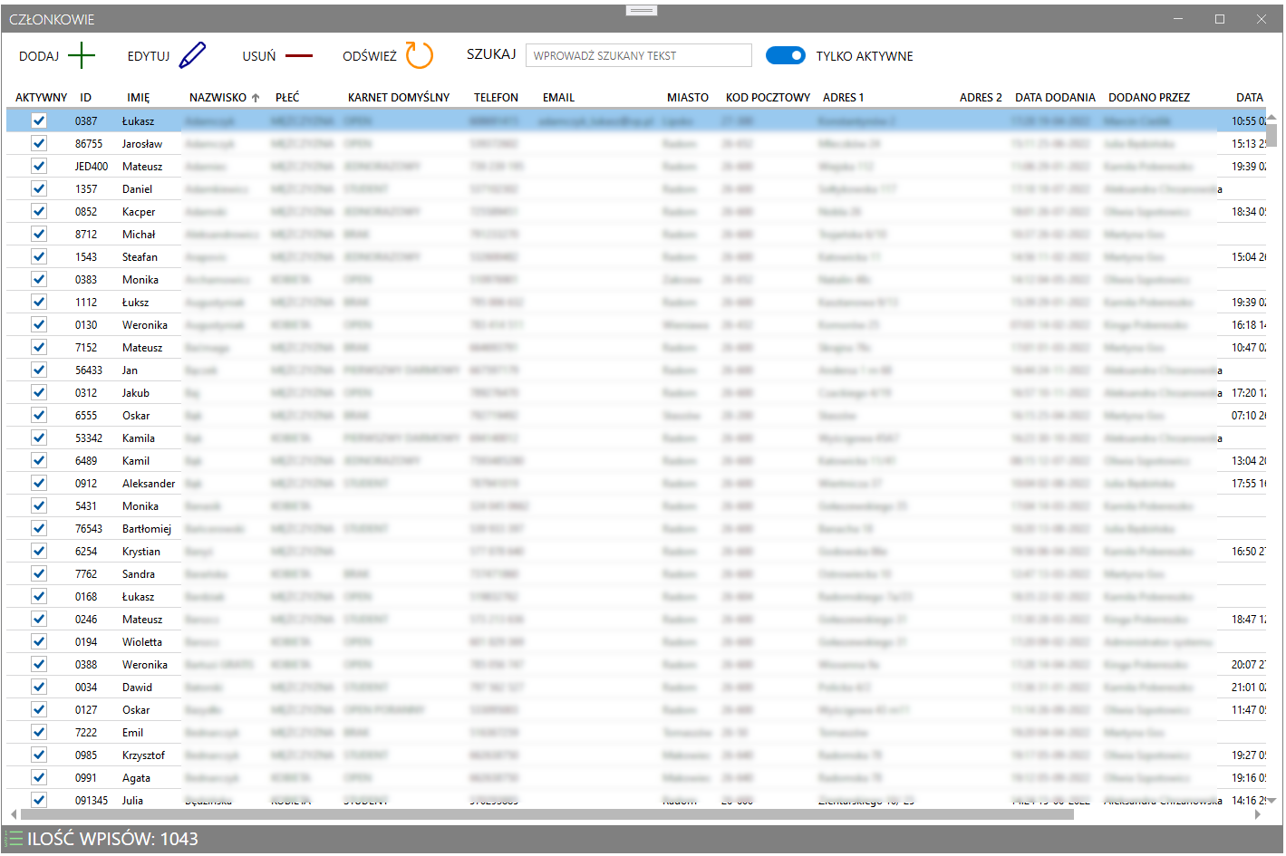 GitHub - kwojcieszek/GymManager: Aplikacja do zarządzania siłownią, rejestr członków, wejść ...