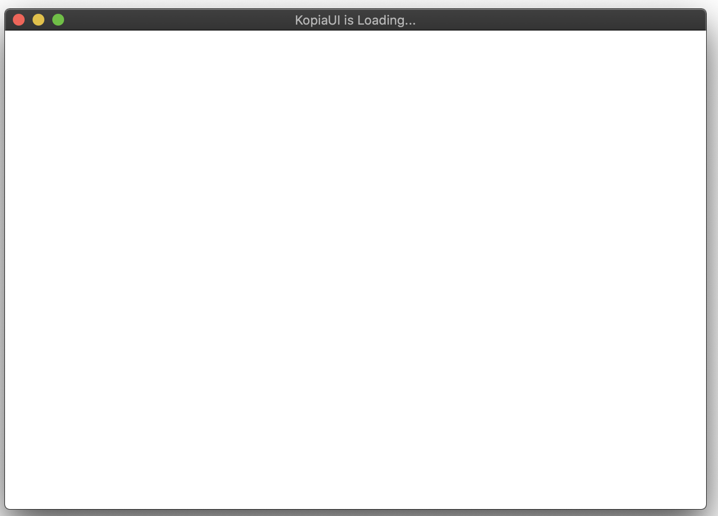 Blank window with title "KopiaUI is Loading..." · Issue #2599 · kopia/kopia · GitHub