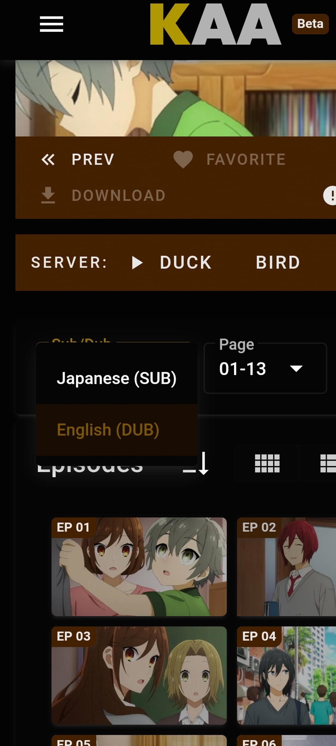 [Feature Request] Dub selection for KickAssAnime.am if available ...